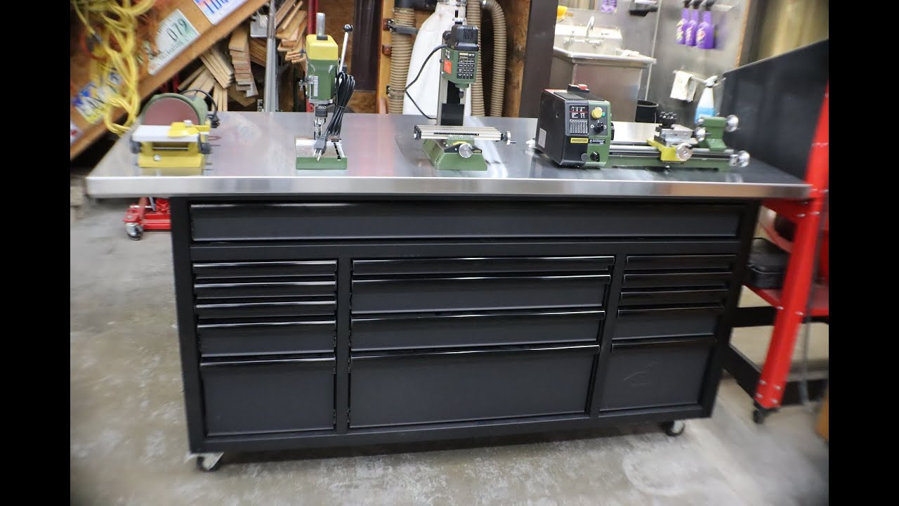 shop work counter stainless steal - YouTube