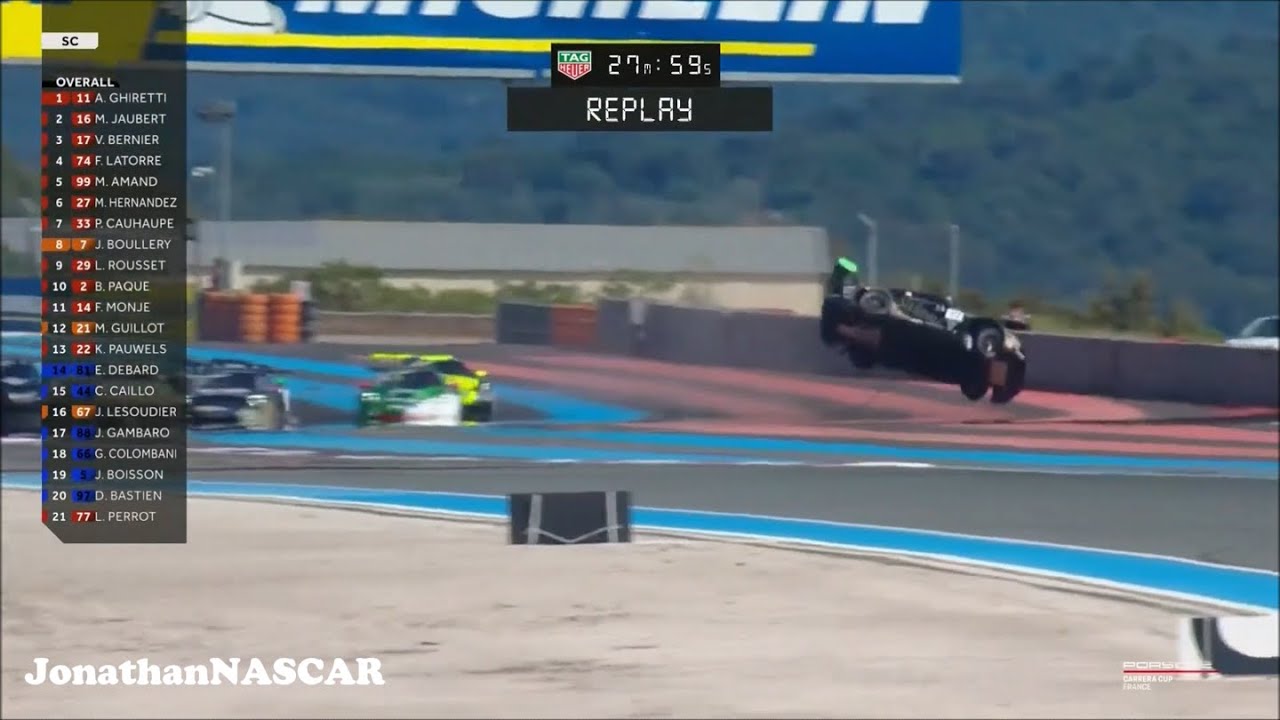Louis Perrot Big Crash Paul Ricard 2024 Porsche Carrera Cup France ...