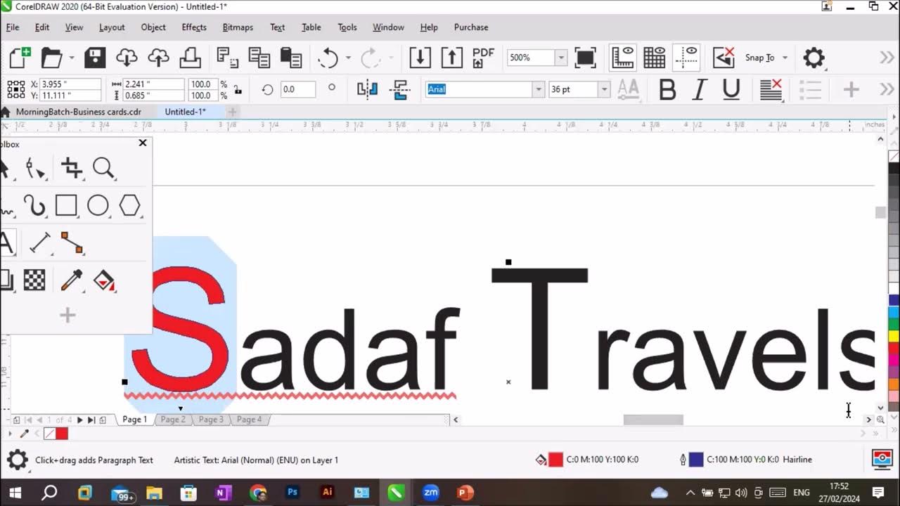 CorelDraw Class-Eight | How to use "Type tool" | Character, paragraph, frame | Design flyer ...