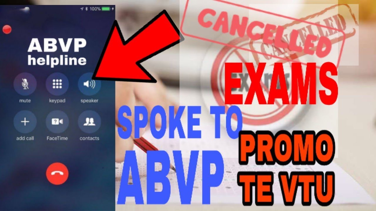 I SPOKE TO ABVP HELPLINE REGARDING VTU STUDENT'S PROMOTION EXAMS WILL ...
