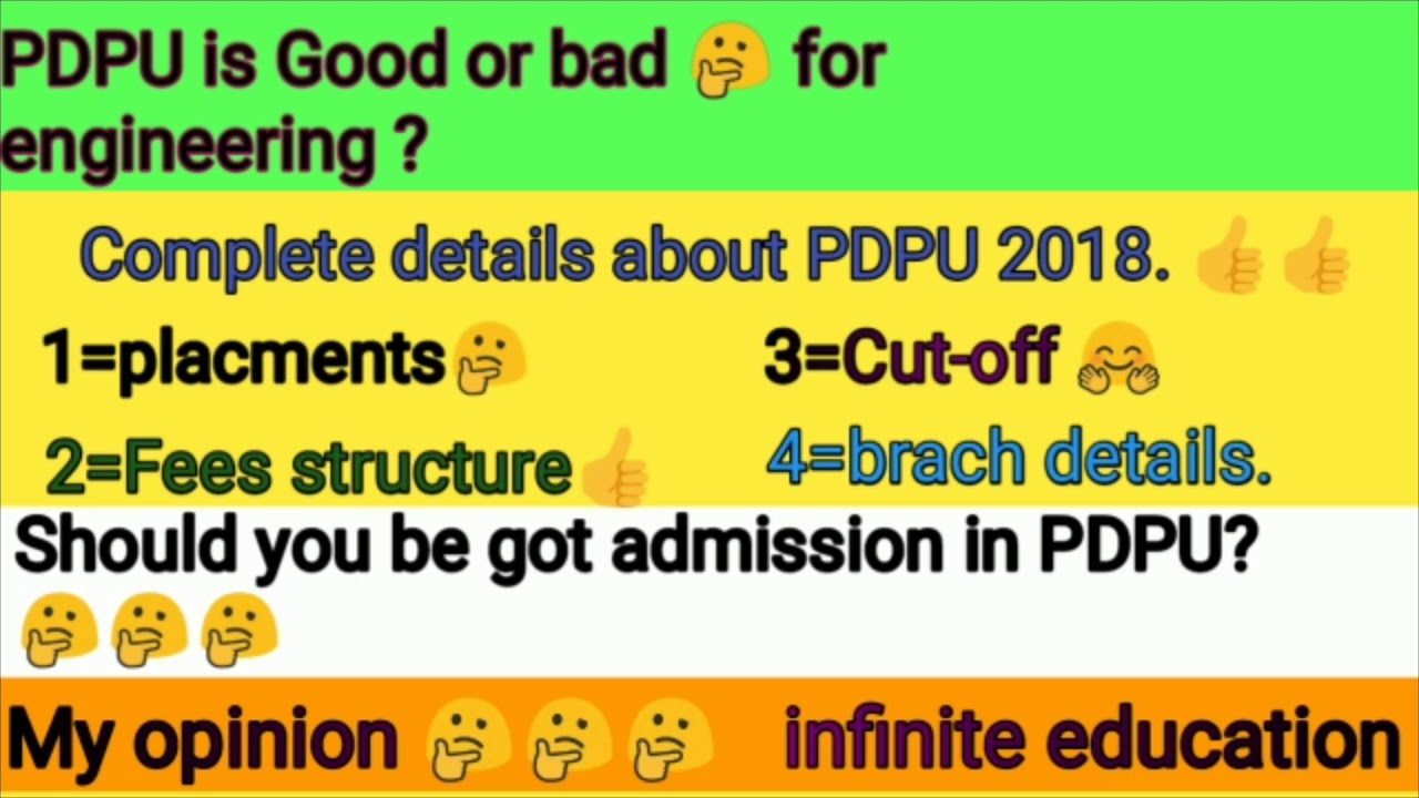 pandit dindayal petroleum University| PDPU| cutoff of pdpu |placement ...