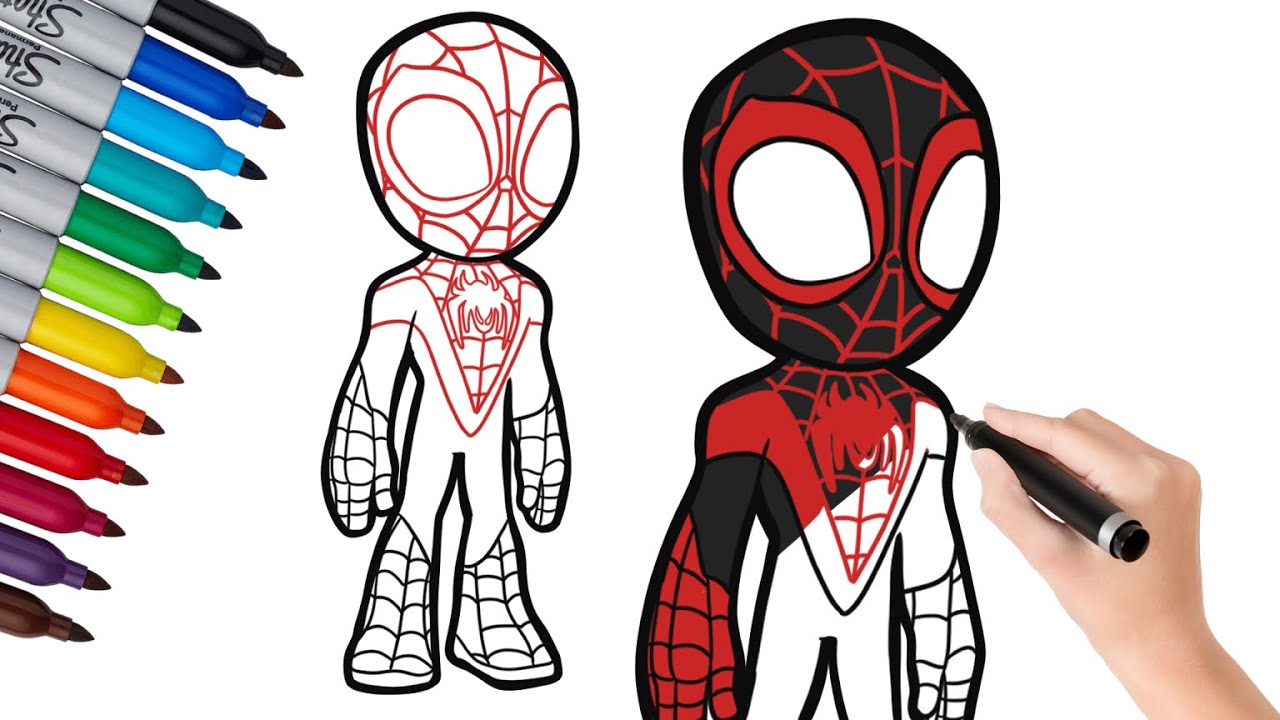 Drawing Spidey And His Amazing Friends -🌟 How To Draw Miles Morales ...