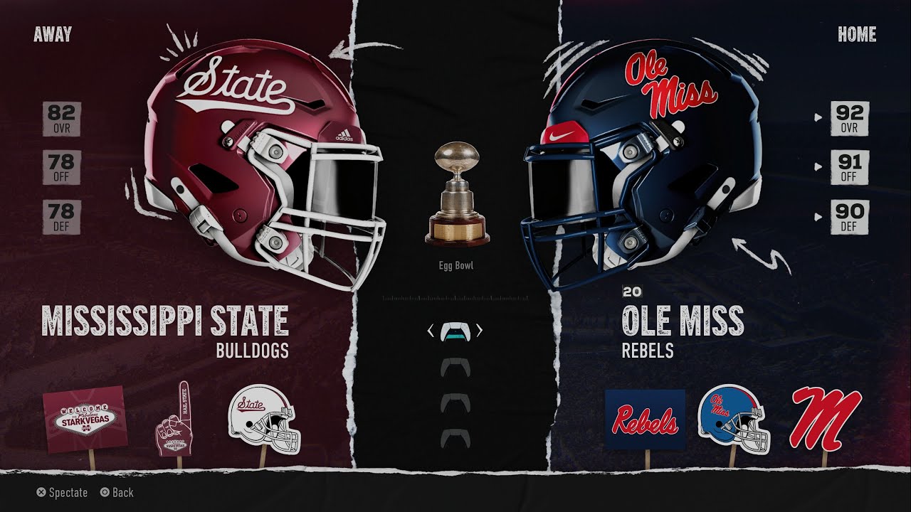 Mississippi State Bulldogs at Ole Miss Rebels – The Egg Bowl - YouTube