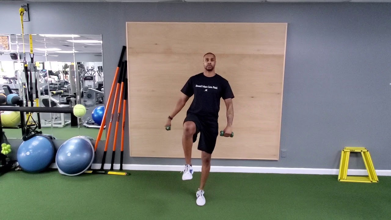 Dumbbell Front Side Raise Combo Single Leg - YouTube