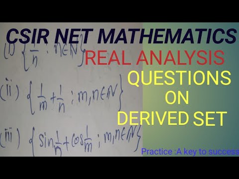 EXAMPLES OF DERIVED SET|| REAL ANALYSIS CSIR NET - YouTube