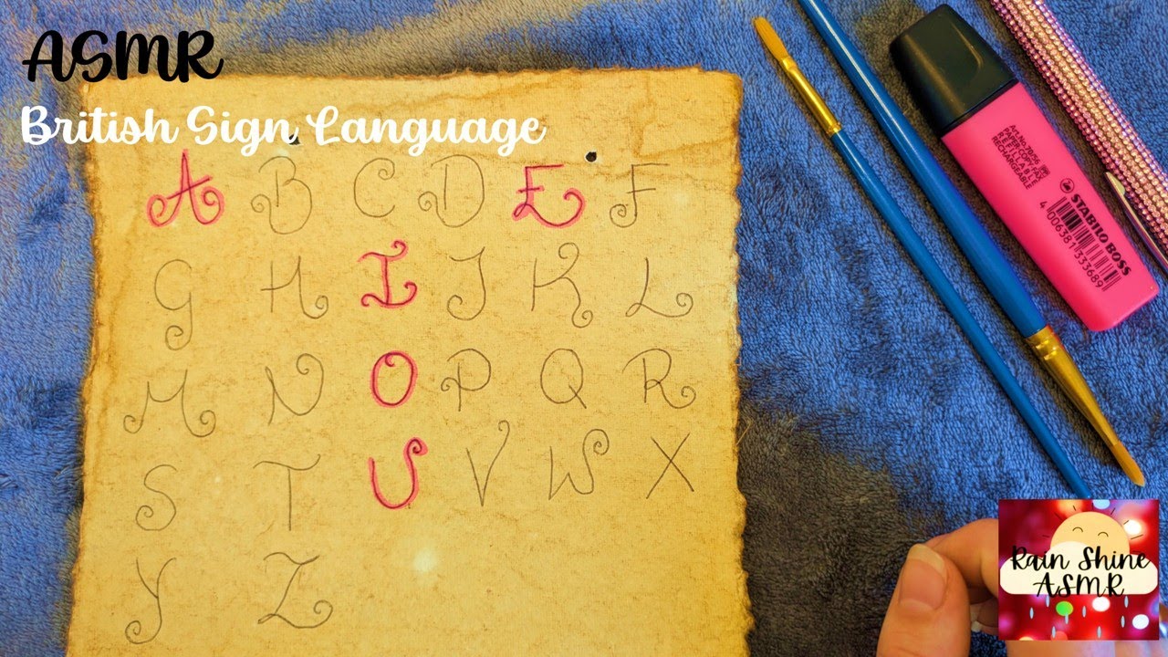 ASMR The British Sign Language Alphabet (hand movements) - YouTube