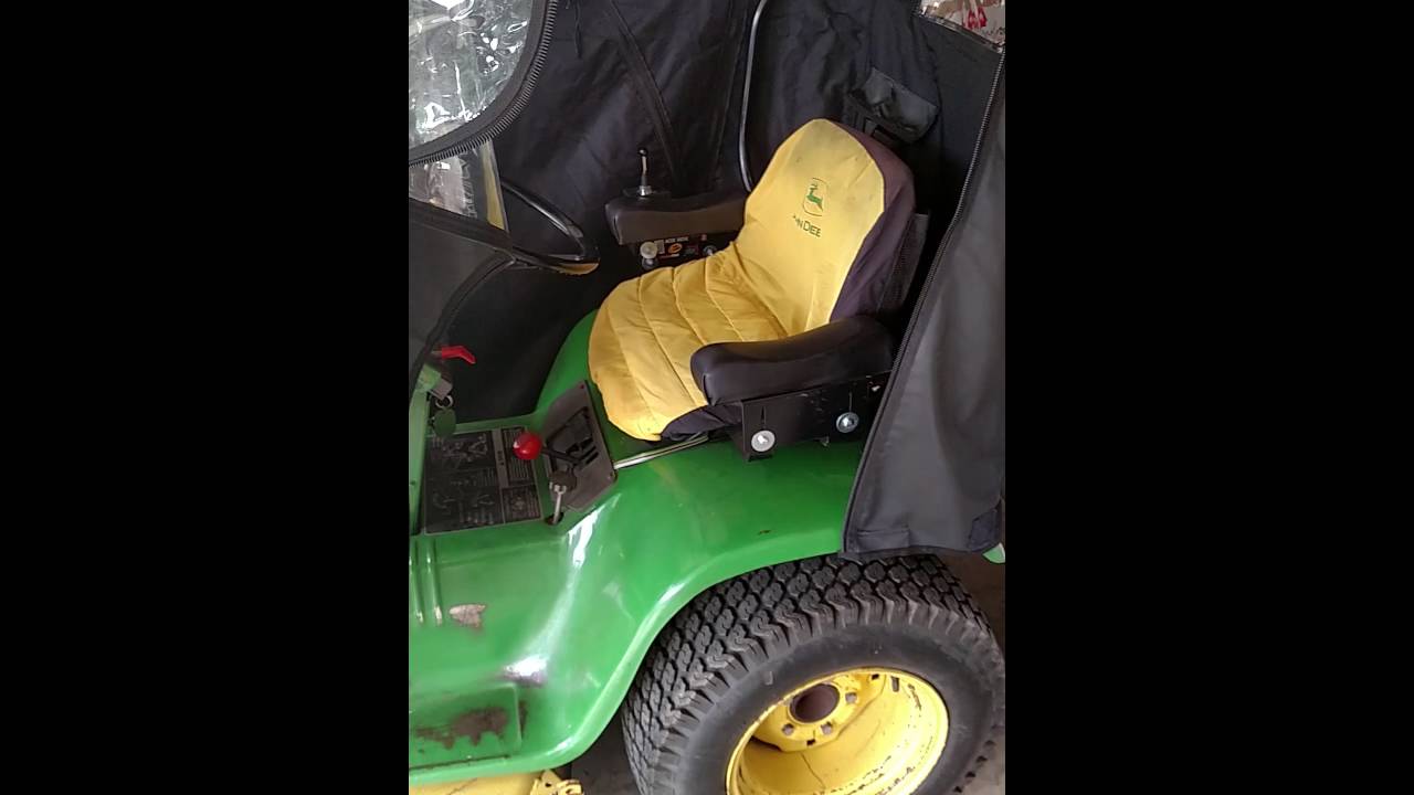 John Deere 210 with Cub Cadet XT1 Snow Cab - YouTube