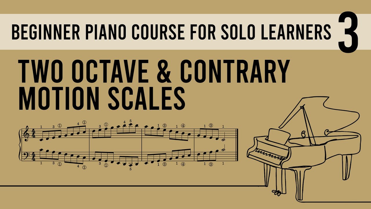 Beginner Piano Course Level 3 | 63. Two Octave & Contrary Motion Scales ...