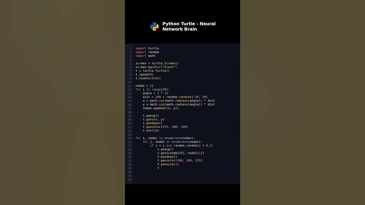 Python Turtle - Neural Network Brain #graphics - YouTube