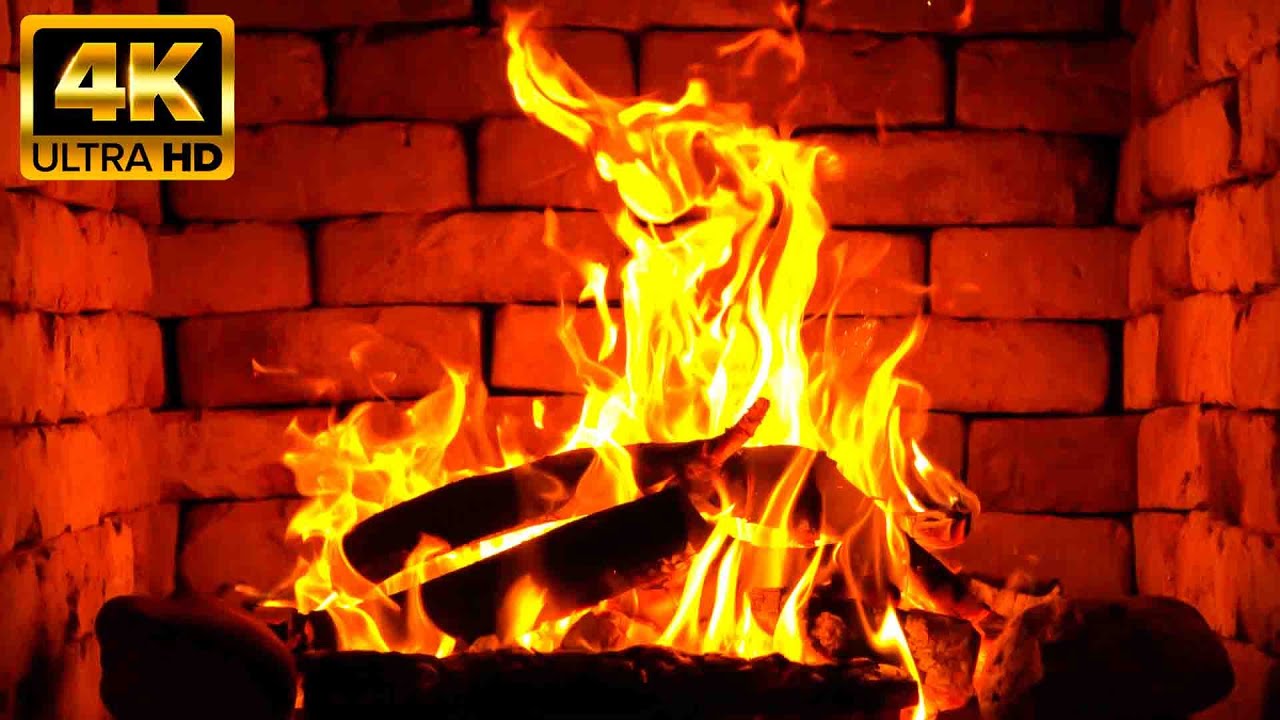 Fire Burning Gently In The Night🔥Relax And Rest With The Sound Of ...