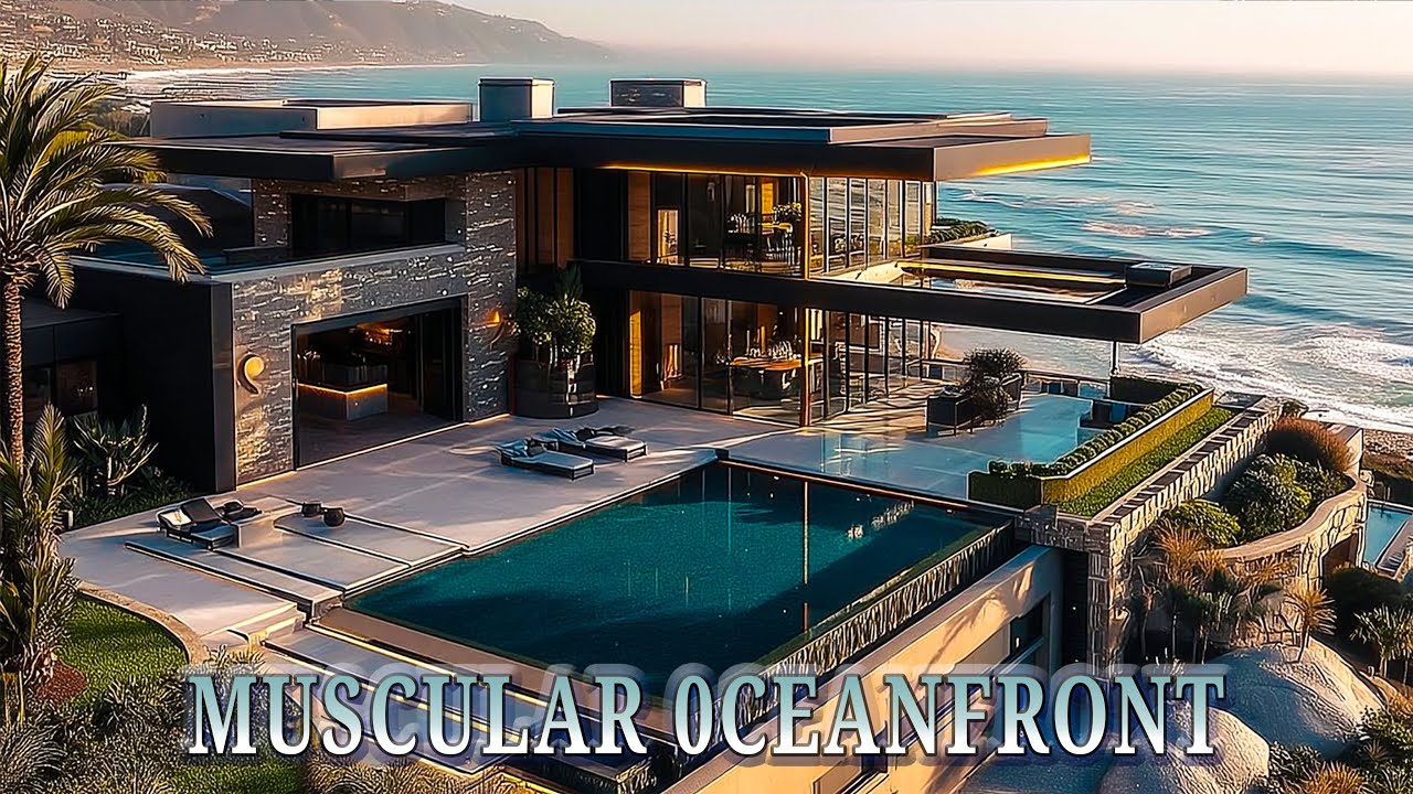 This $100M Oceanfront Mansion | Bold Muscular Luxury Home - YouTube