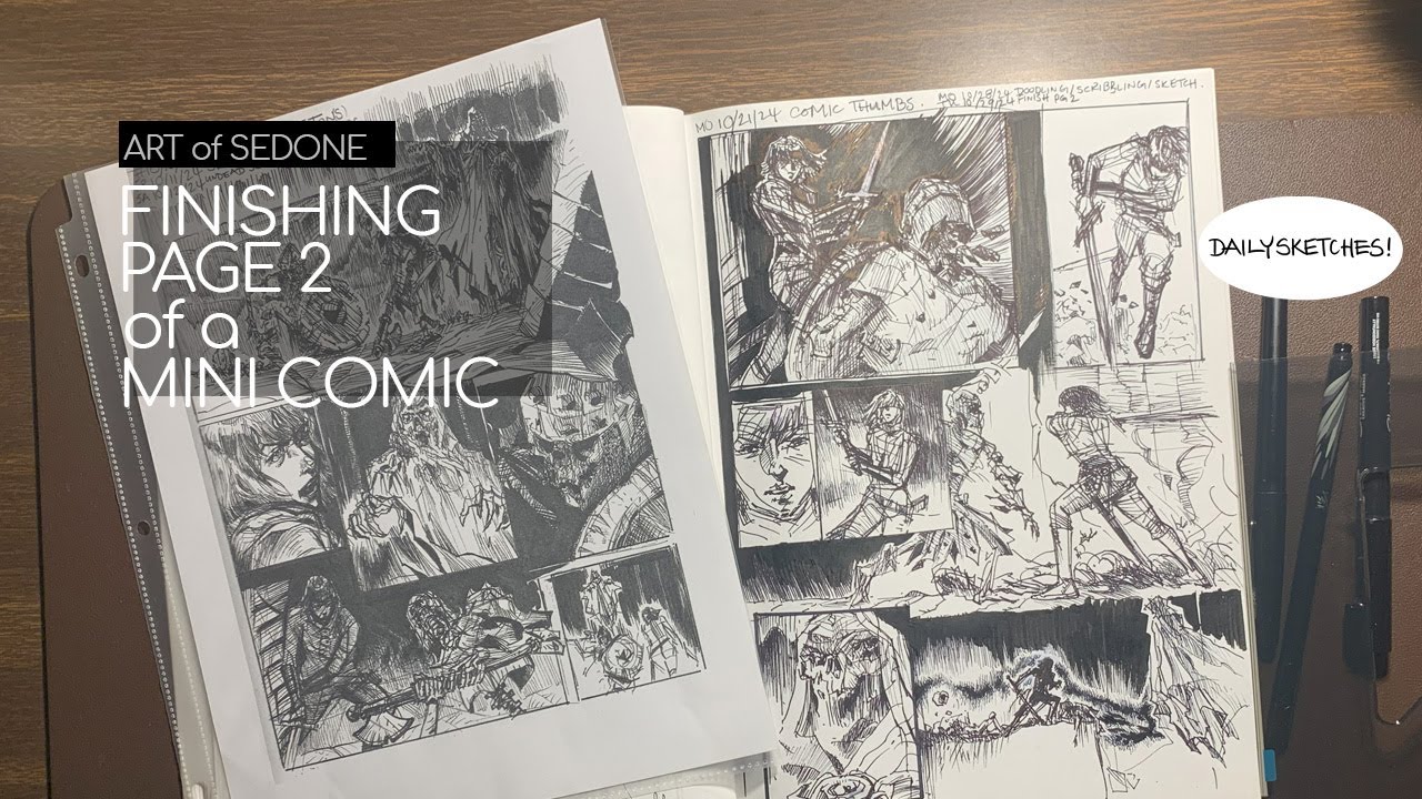 Finishing Page 2 Of A Mini Comic - YouTube