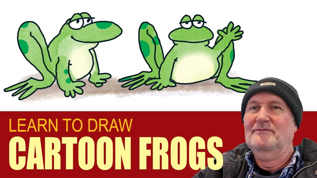 Learn to draw cartoon frogs - YouTube