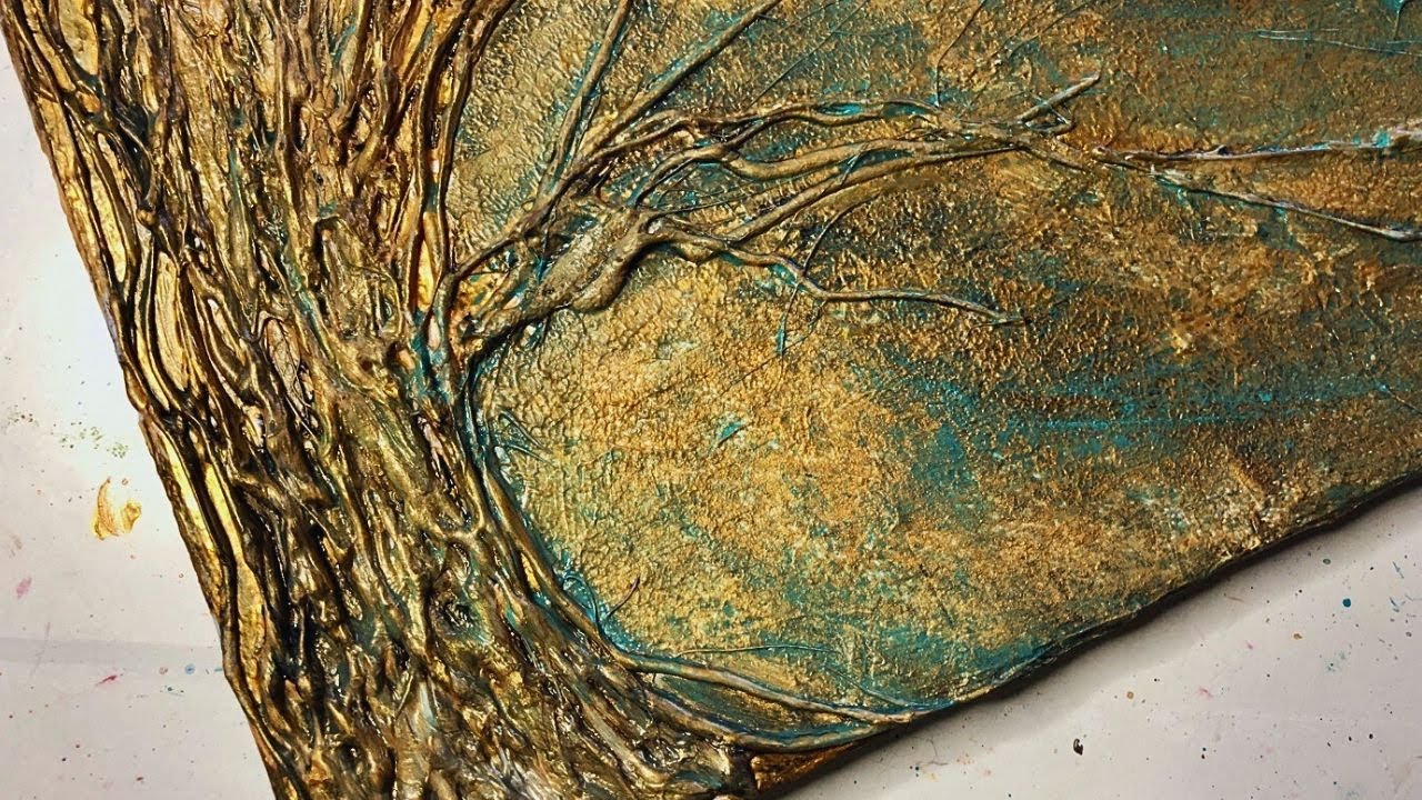 😲 WOW! SIMPLE Textured 3D Abstract Painting Using Hot Glue Gun / Step ...