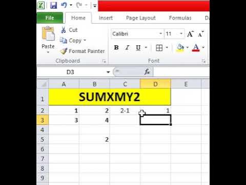 Sumxmy2 Formula in Excel 2010 and Calc Me कैसे लगाये - YouTube