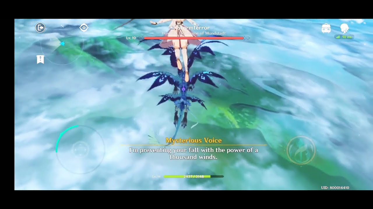 Genshin Impact Mobile First fight with dragon! (StormTerror) - YouTube