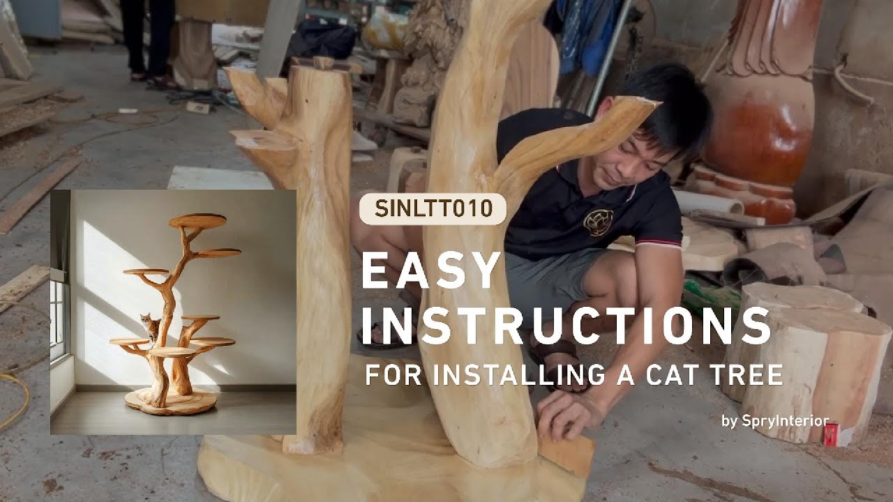 Cat Tree Tower Assembly Instructions | Wooden Cat Tree Shelf Build ...