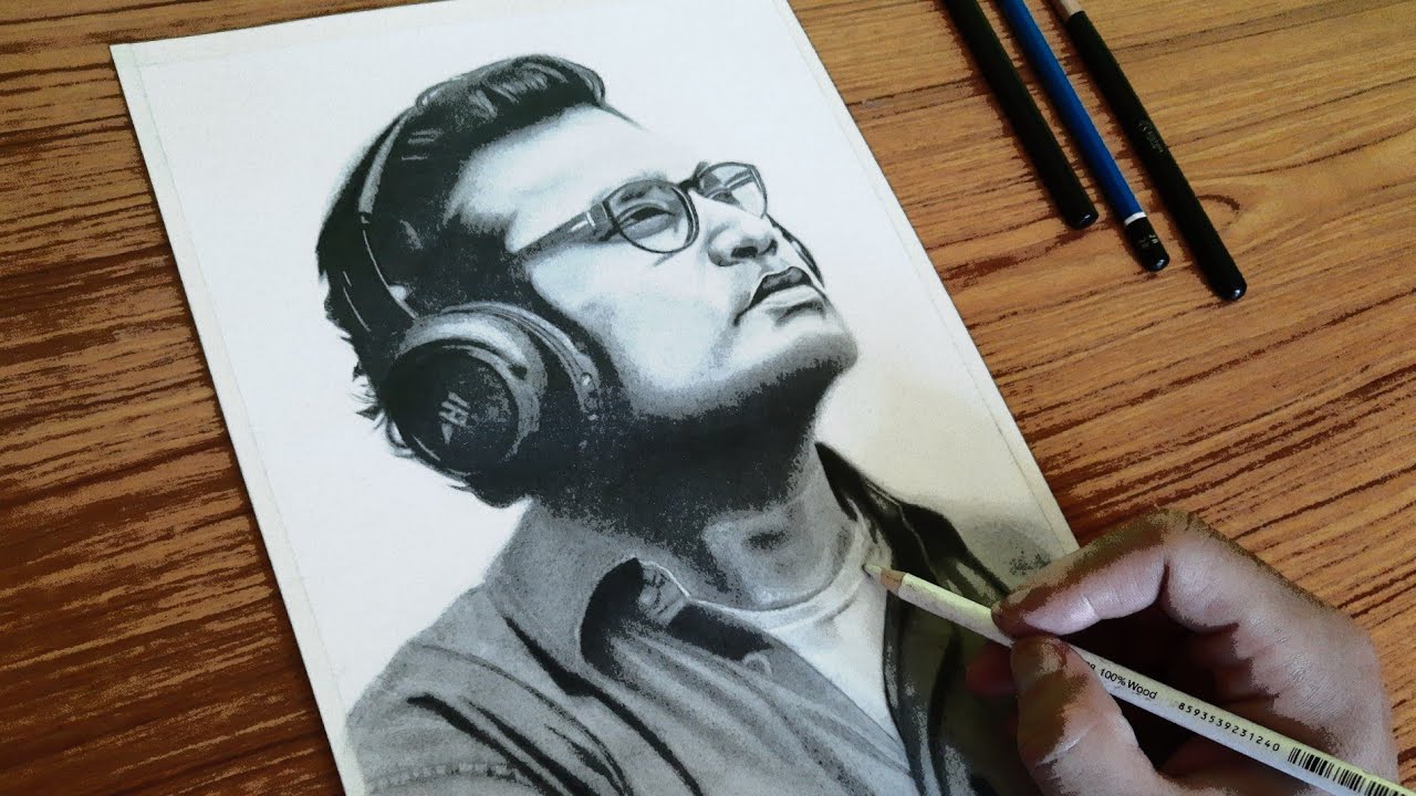 PENCIL DRAWING OF AR RAHMAN SIR - YouTube