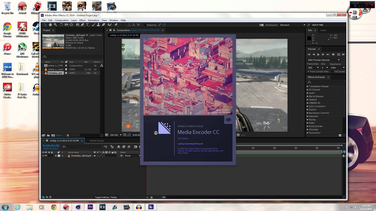 How to render in adobe after effects CC november 2014 - YouTube