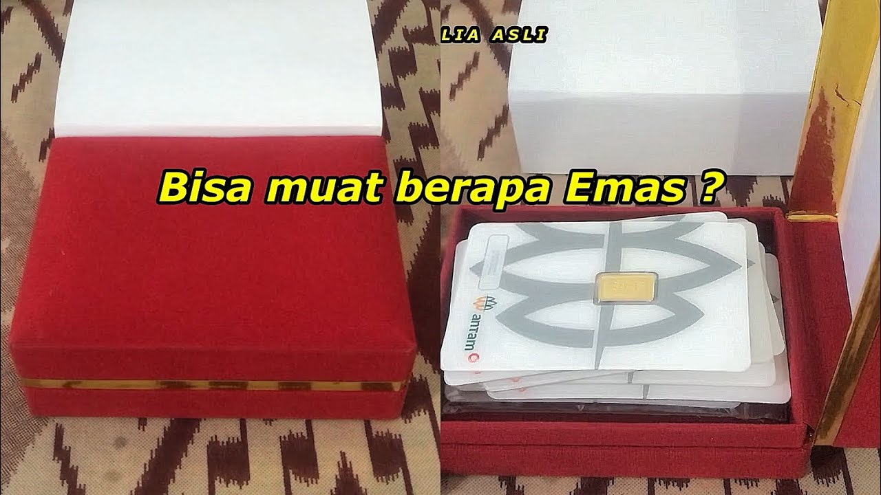 KOTAK / BOX EMAS LOGAM MULIA BELUDRU MERAH - Tempat Elegan untuk ...