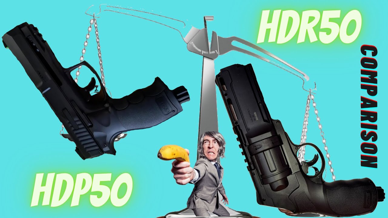 Comparison revolver HDR50 vs pistol HDP50 - YouTube