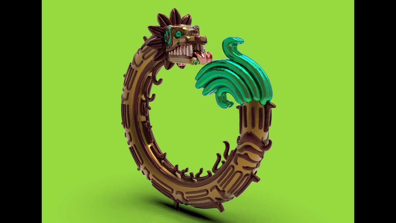 Quetzacoatl feathered serpent 3d model sculpture - YouTube