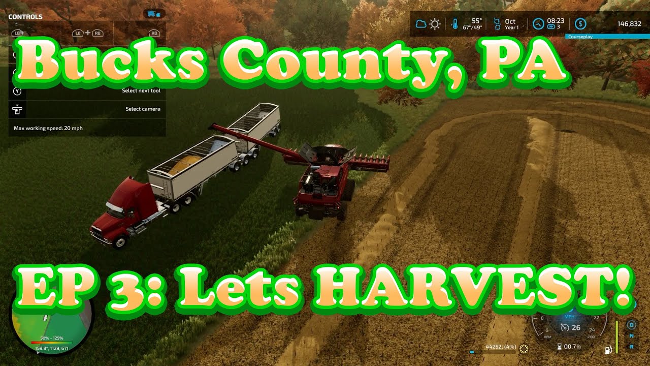 FS22 Lets Play: Time to HARVEST in BUCKS COUNTY!! [Episode 3] - YouTube