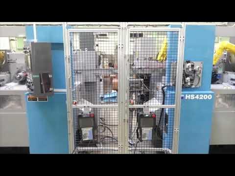 KITAKO-SHIMADA - HS4200 CNC Lathe 2 Units With Robot System - YouTube