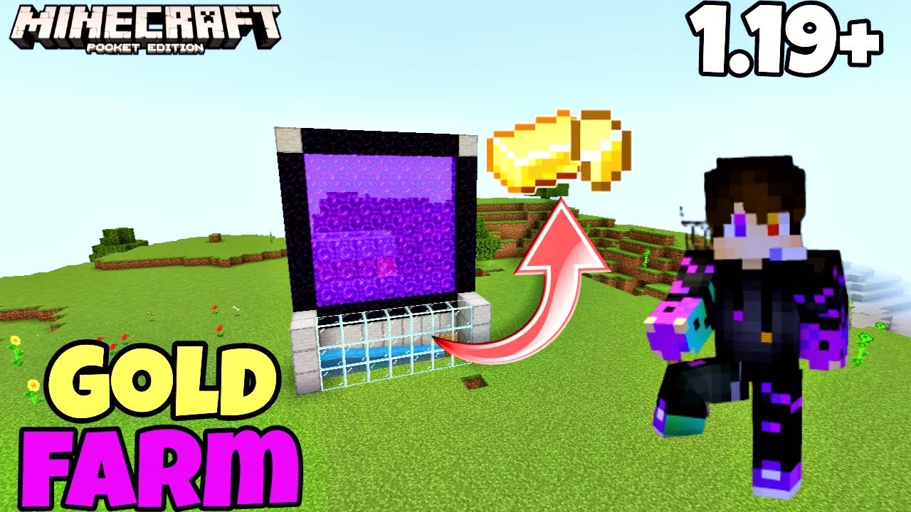 Easy And Efficient Gold Farm For Minecraft Pe 1.19 | Gold Farm For ...