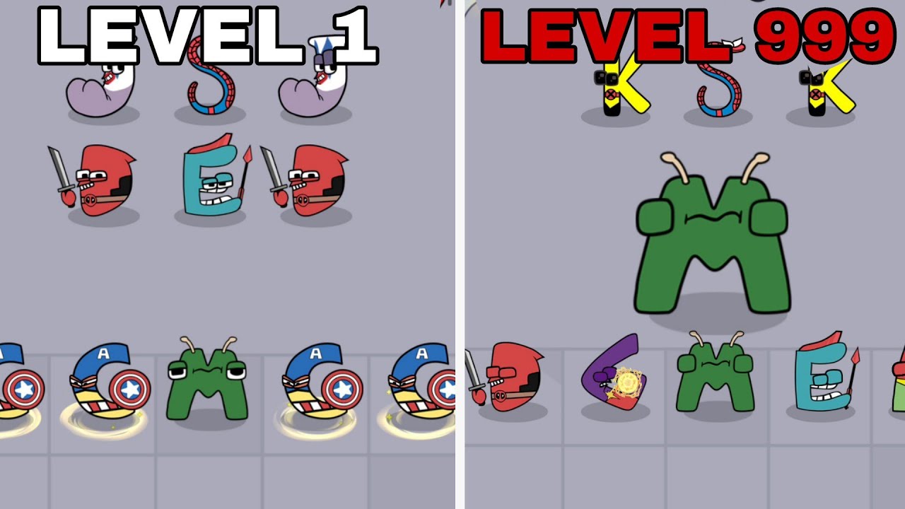 Max Level in Merge Alphabet 2D Fusion Fight Part 2 - YouTube