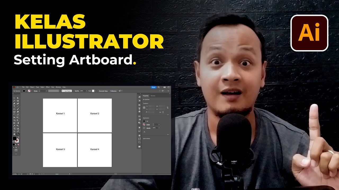 Tutorial Basic Illustrator Pemula | Cara Setting Artboard di Adobe ...