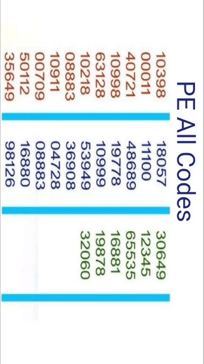 PE All codes - YouTube