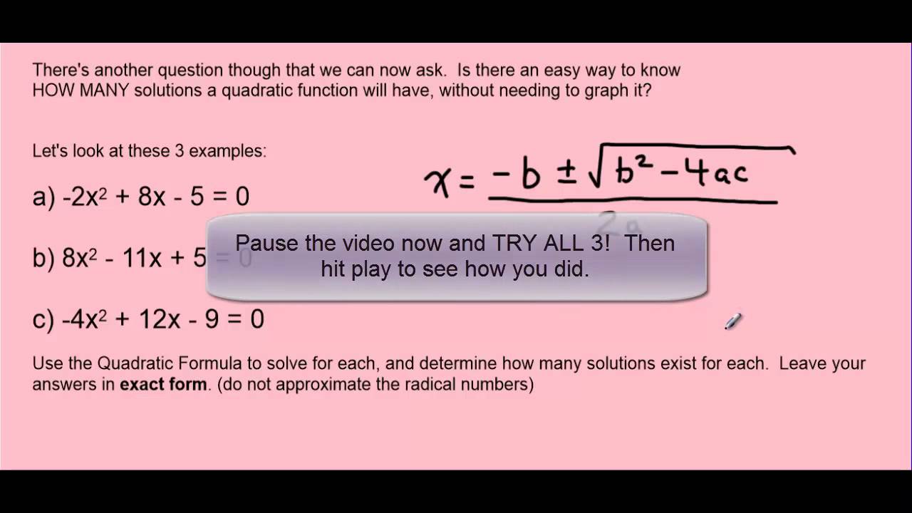 Solving Quadratic Equations - YouTube