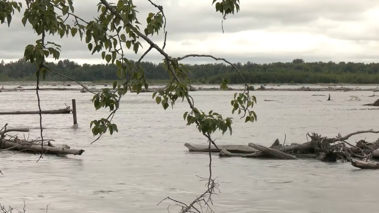 Flood fight underway as Matanuska River threatens Butte homes - YouTube