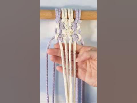 Learn macrame easily 😍🪢🥰 Square knot mesh macrame pattern #shorts - YouTube