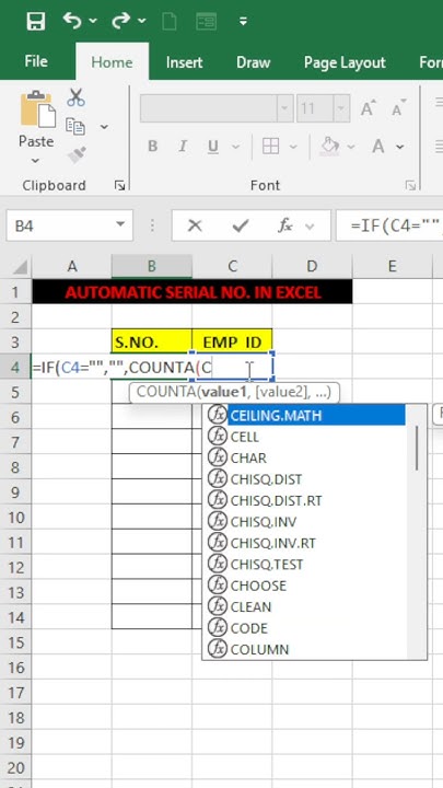 |Automatic Serial No In Excel Shortcut Key| #excelformula #exceltips#shortvideo #shortsvideo # ...