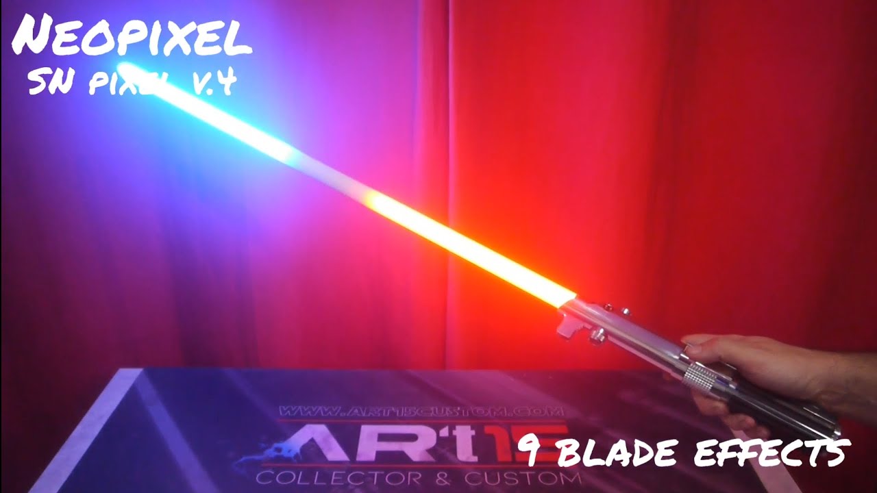 Lightsaber SN Pixel v4 NEOPIXEL - 9 Blade effects on Anakin Saber - ART15 Custom - YouTube