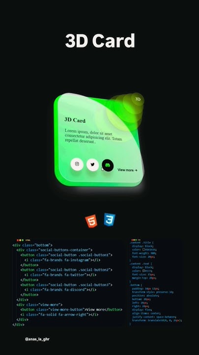 3D Card design #coding #css #javascript #viralvideo #ytshorts #shorts #webdesign #python #html ...