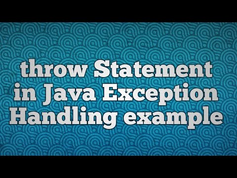 throw Statement in Java Exception Handling example - YouTube