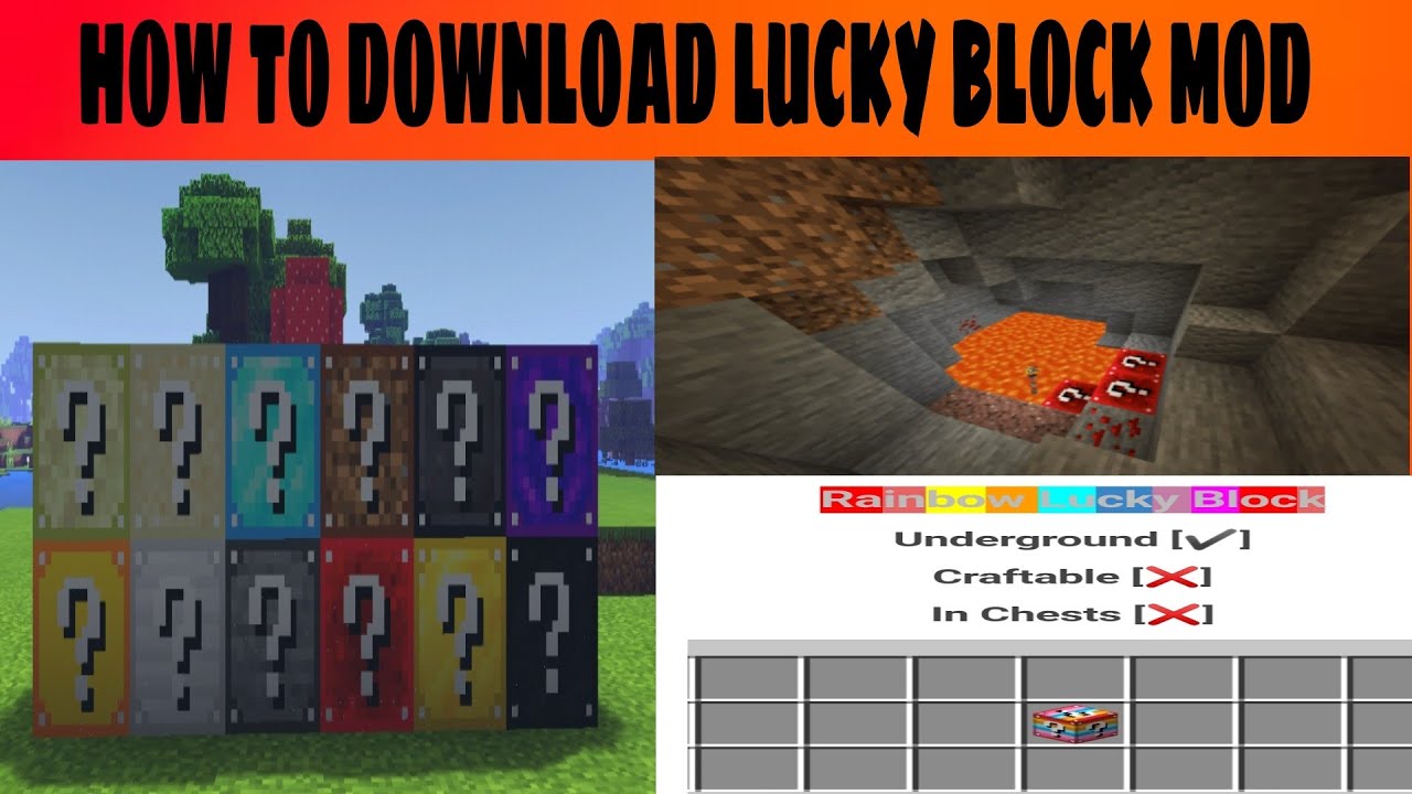 HOW TO DOWNLOAD LUCKY BLOCK MOD IN MINECRAFT PE || DIFFERENT LUCKY ...