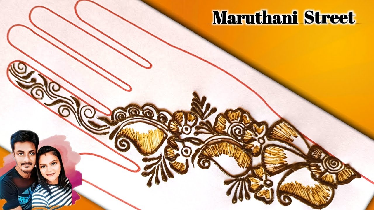 Simple One Side Arabic Shaded Mehndi Design | Maruthani Street - YouTube