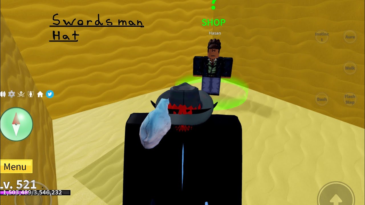 How to get Swordsman’s hat Blox Fruits - YouTube
