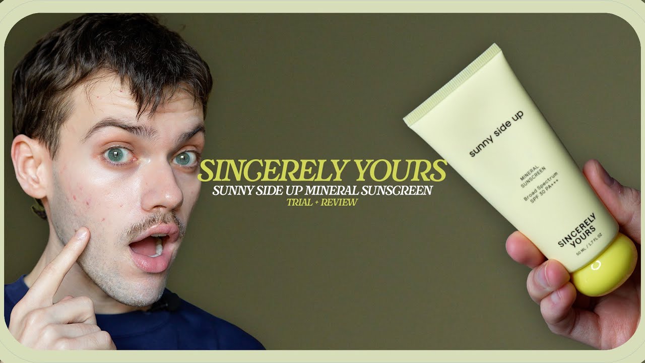 sincerely yours sunny side up mineral sunscreen | trial + review - YouTube