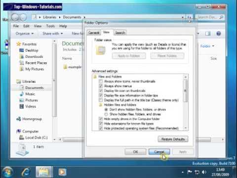 Windows 7 Tutorial 9 Folder options - YouTube