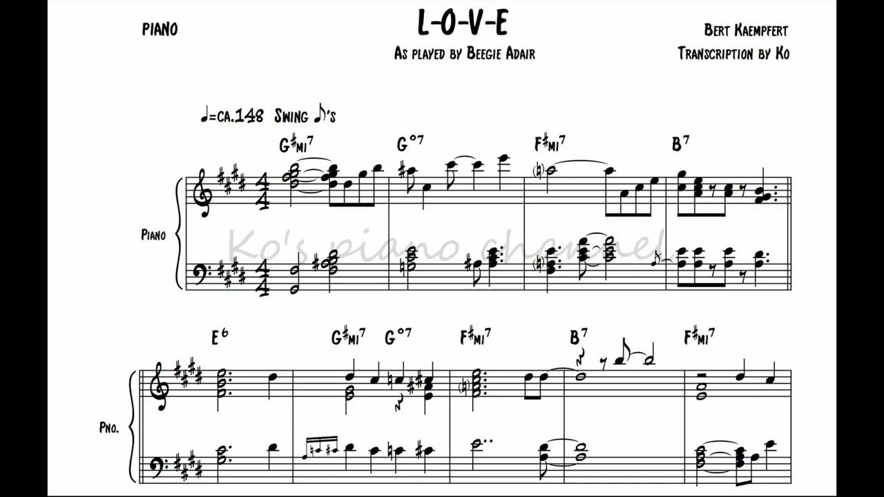 L-O-V-E · Beegie Adair [jazz piano transcription] - YouTube