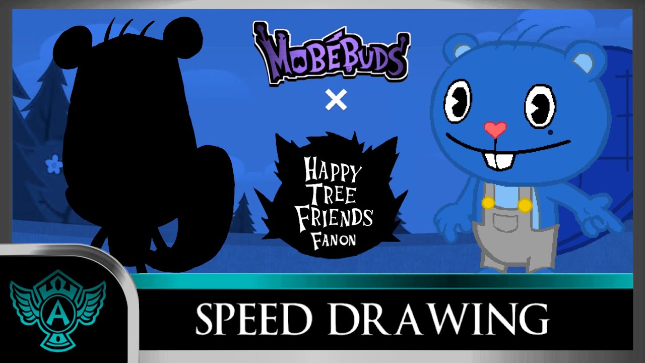 Speed Drawing: Happy Tree Friends Fanon - Chuck | Mobebuds Style - YouTube