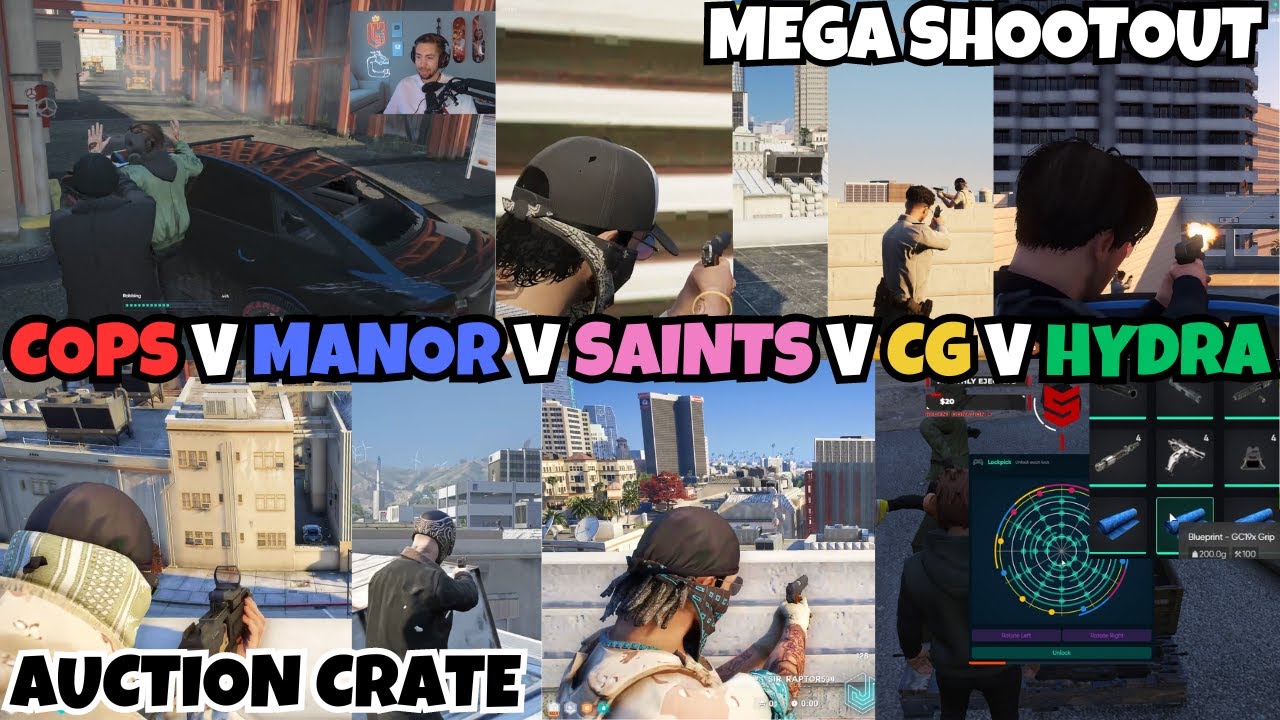 COPS v MANOR v CG v SAINTS v HYDRA FOR HDYRA AUCTION CONTRACT MULTIPOV | NOPIXEL 4.0 GTARP - YouTube