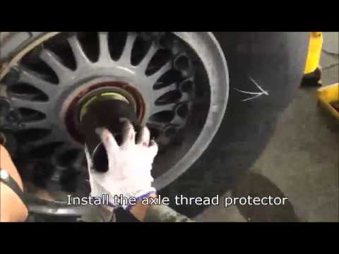Remove B777 main tire and wheel assy - YouTube