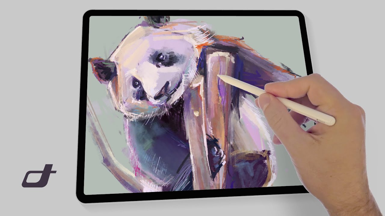 Digital Art: Drawing a Panda on iPad with Procreate - YouTube