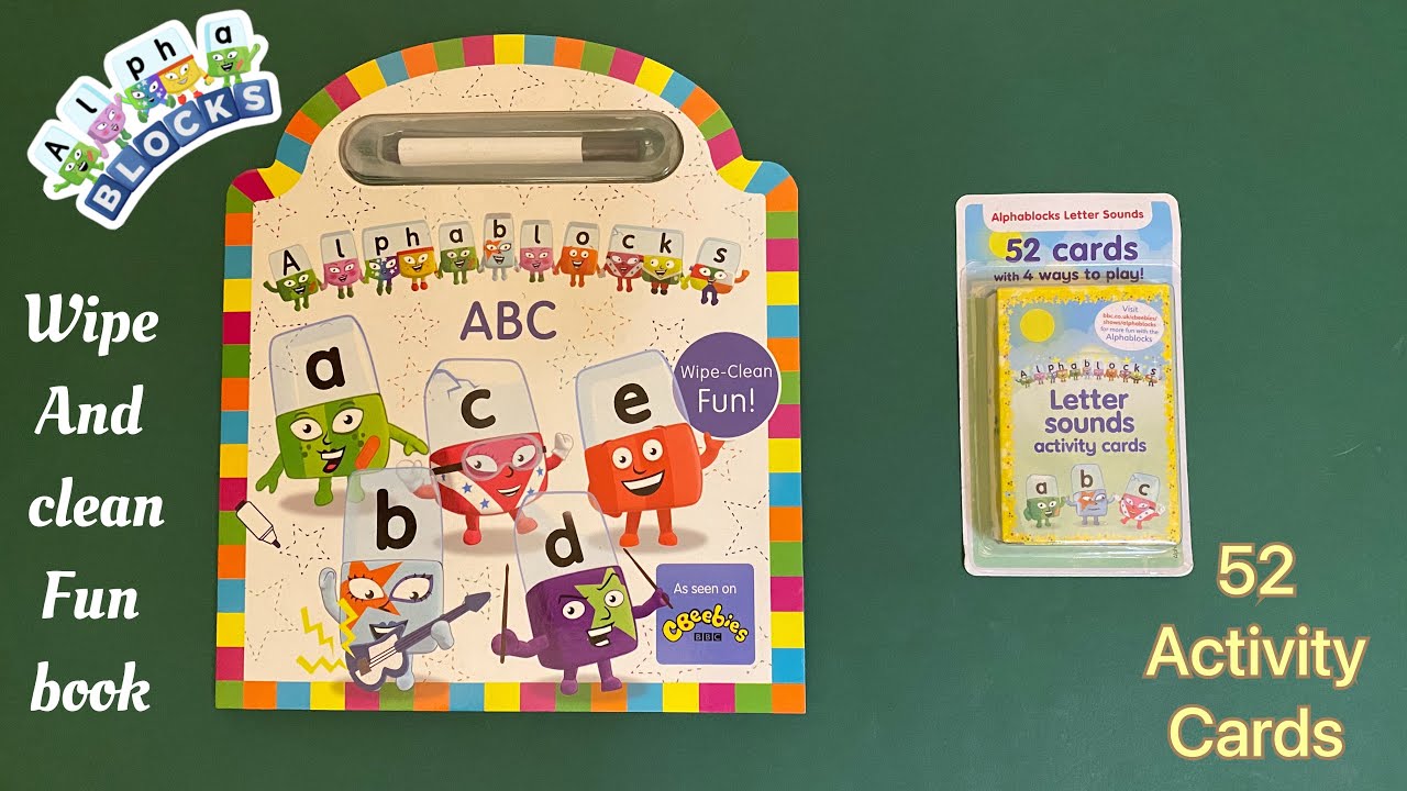 Alphablocks ABC wipe and clean fun book and 52 activity cards 👍😀😍 - YouTube